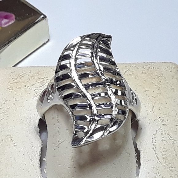 Jewelry | Open Ribbed Etched Sterling Silver 925 Adjustable Size 69 ...
